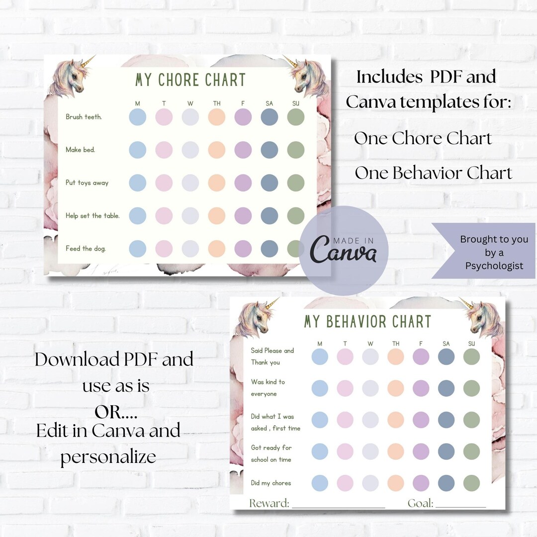 Colorful Behavior Chart for Preschool, Printable, Kids Behavior Chart ...