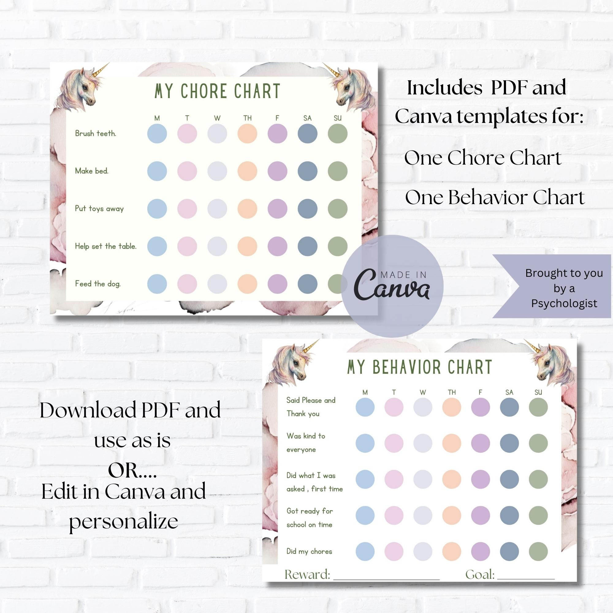 Colorful Behavior Chart for Preschool, Printable, Kids Behavior Chart ...