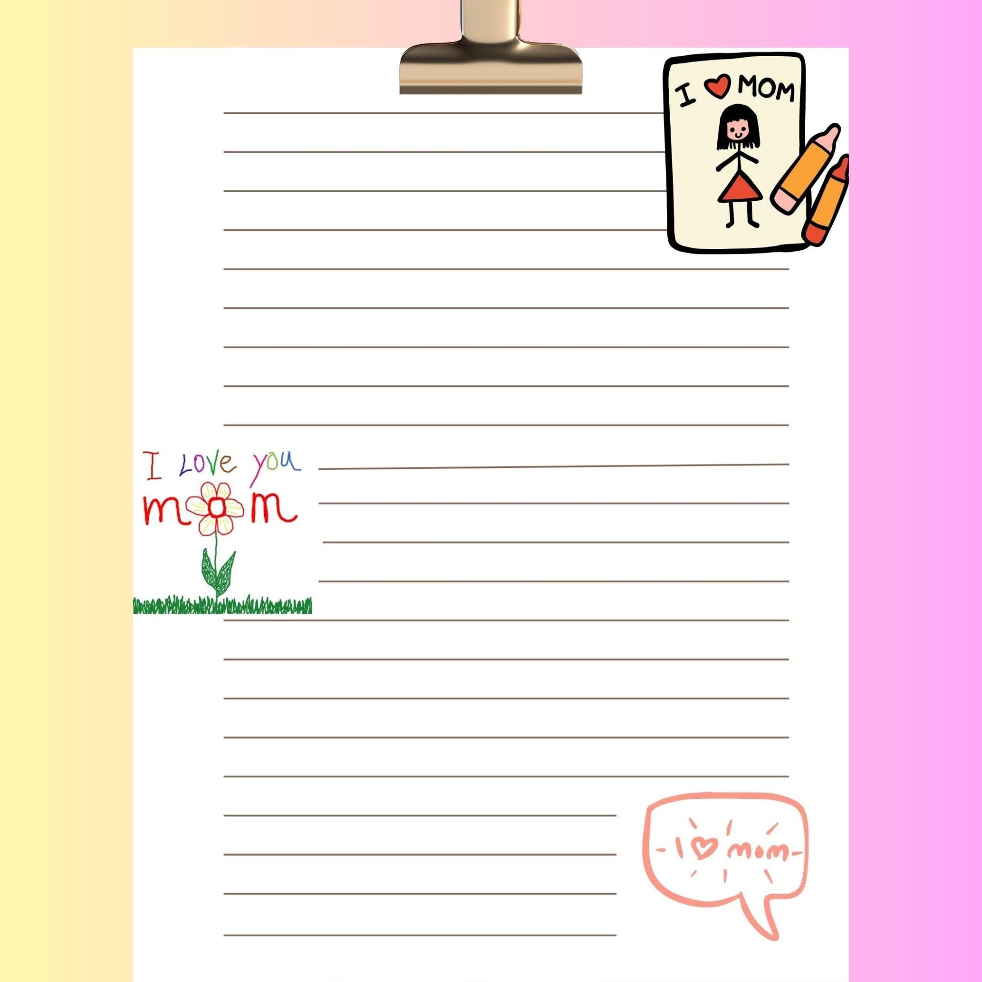 Mother's Day Lined Stationery – Printable Journal Pages (PDF) - Etsy