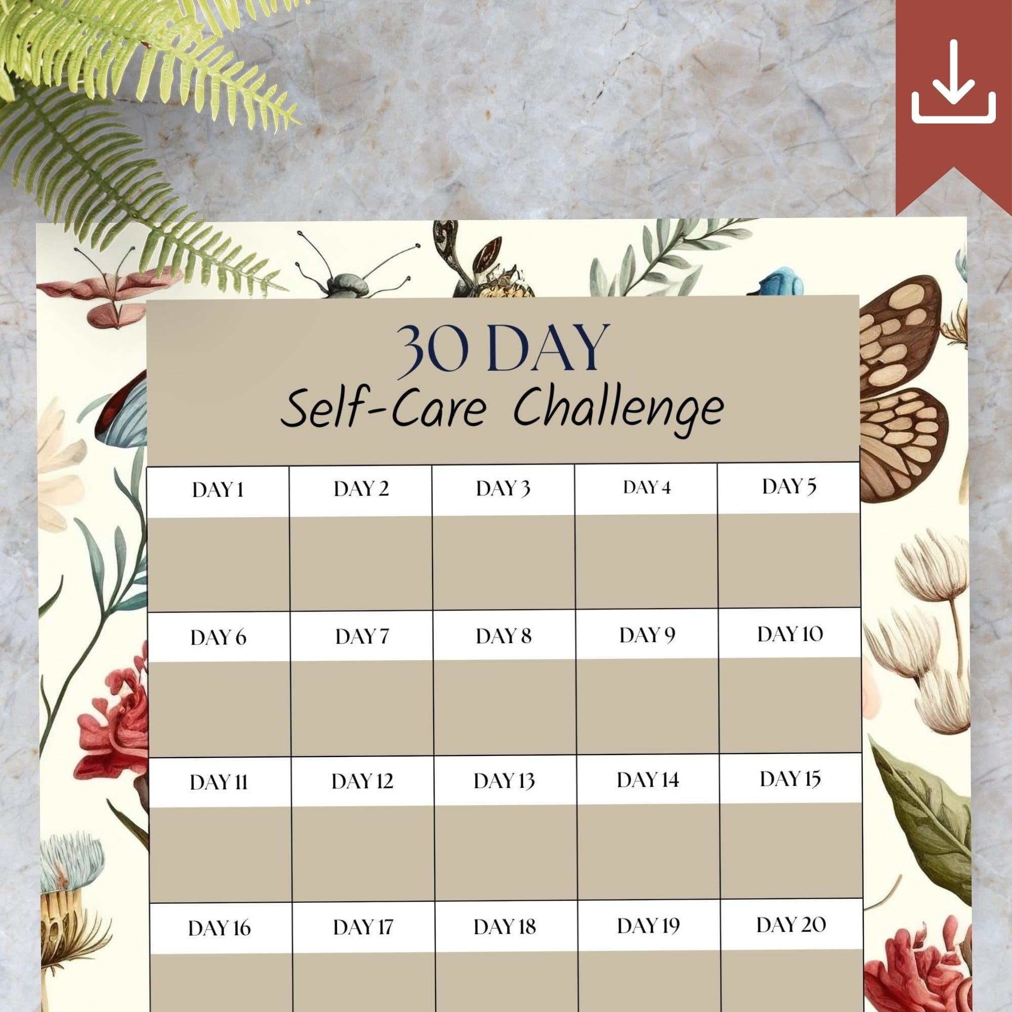Self-care Printable I 30 Days of Self-care I Self-development I ...