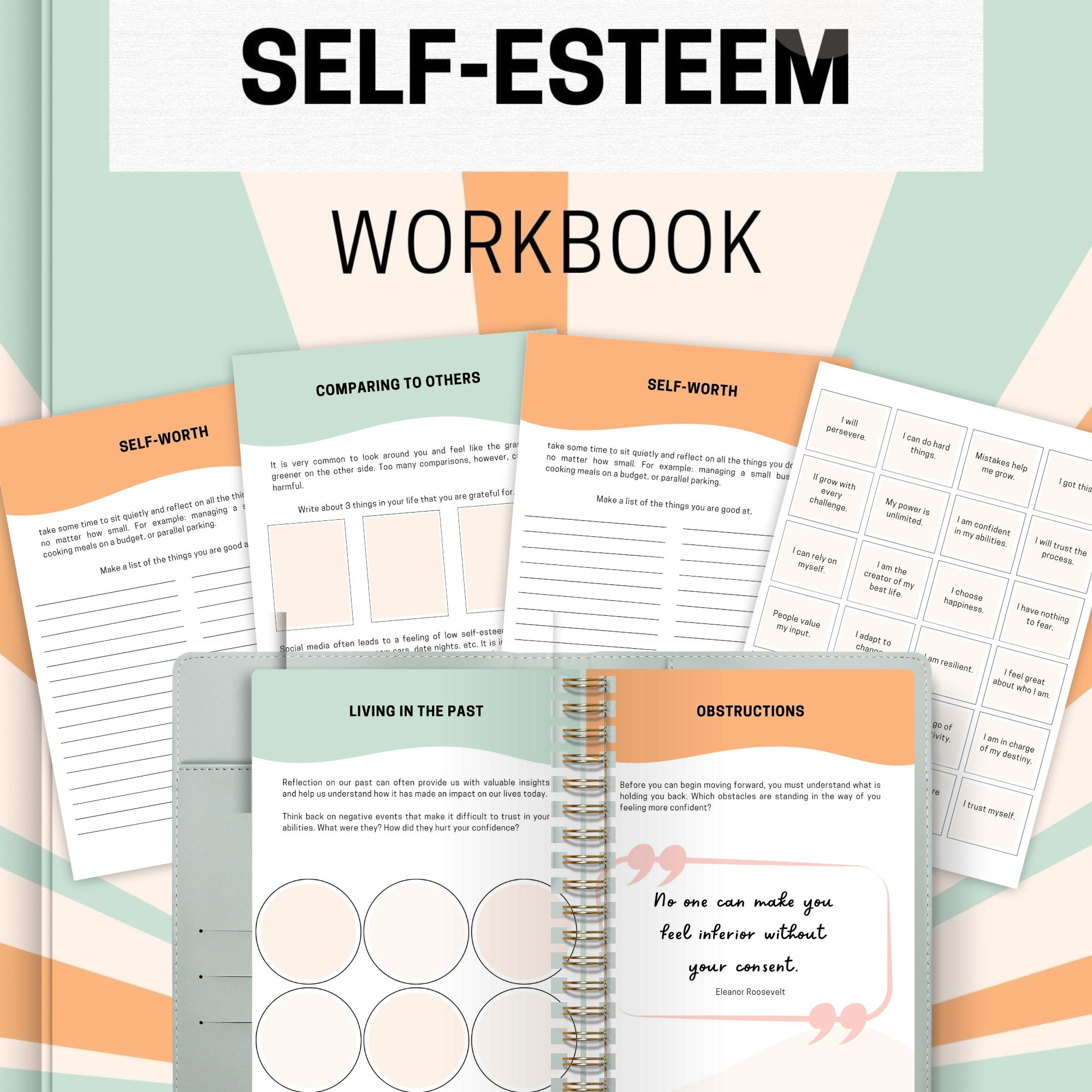 Self-esteem Therapy Workbook, Self-worth Booster, Personal Development ...