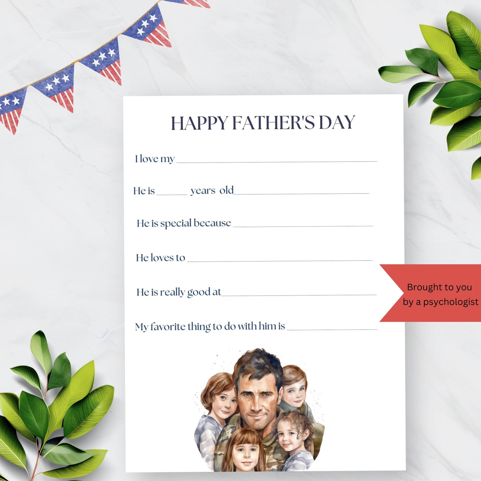 Printable All About Dad Fill in Template, Fathers Day Gift From Family ...
