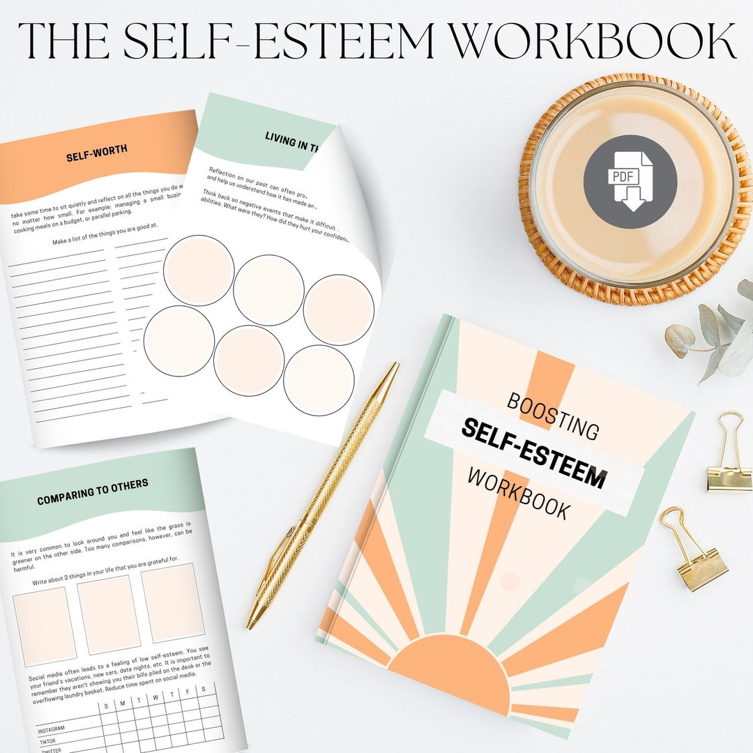 Self-esteem Therapy Workbook, Self-worth Booster, Personal Development ...