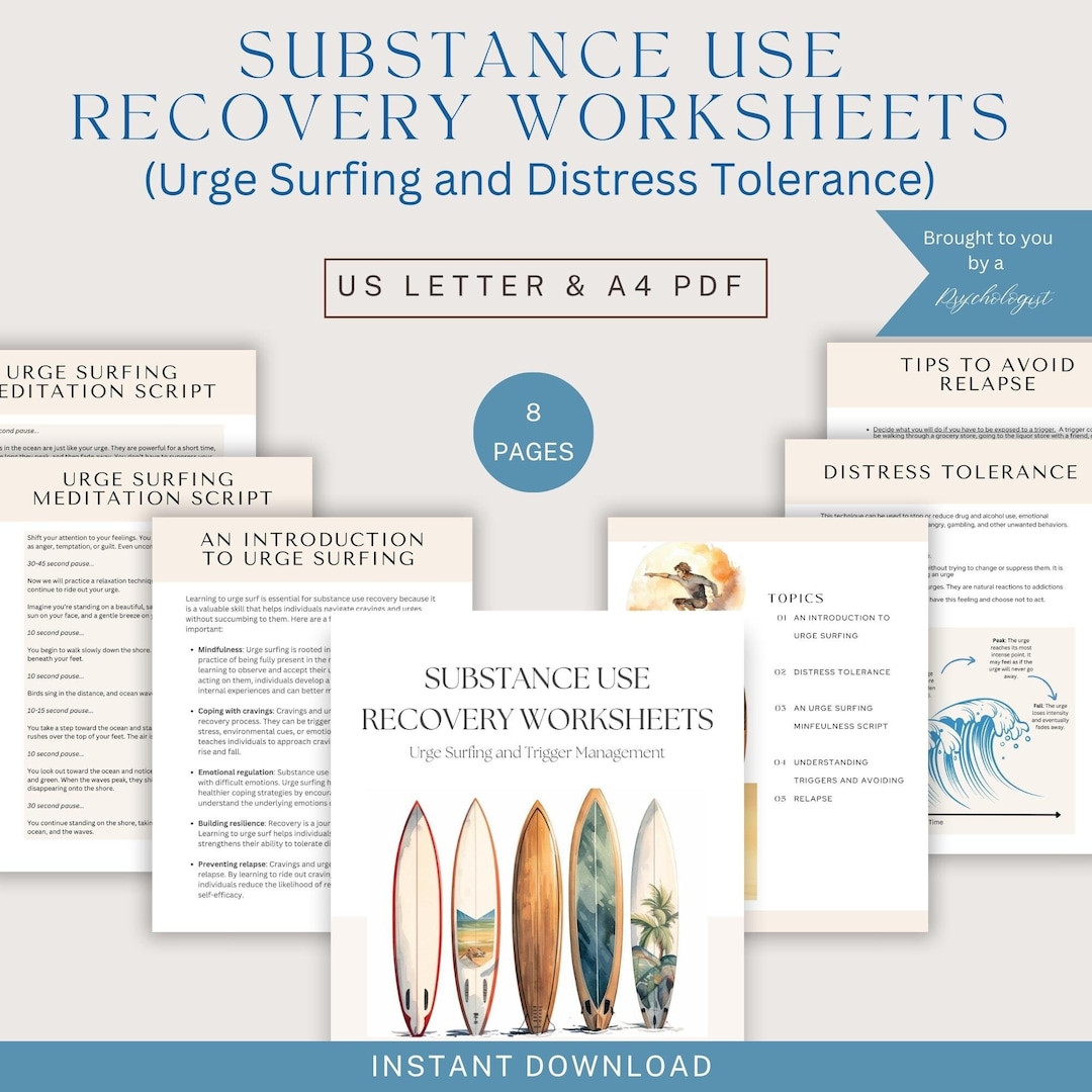 Substance Use Recovery Worksheets | Coping Skills | Drug Abuse ...