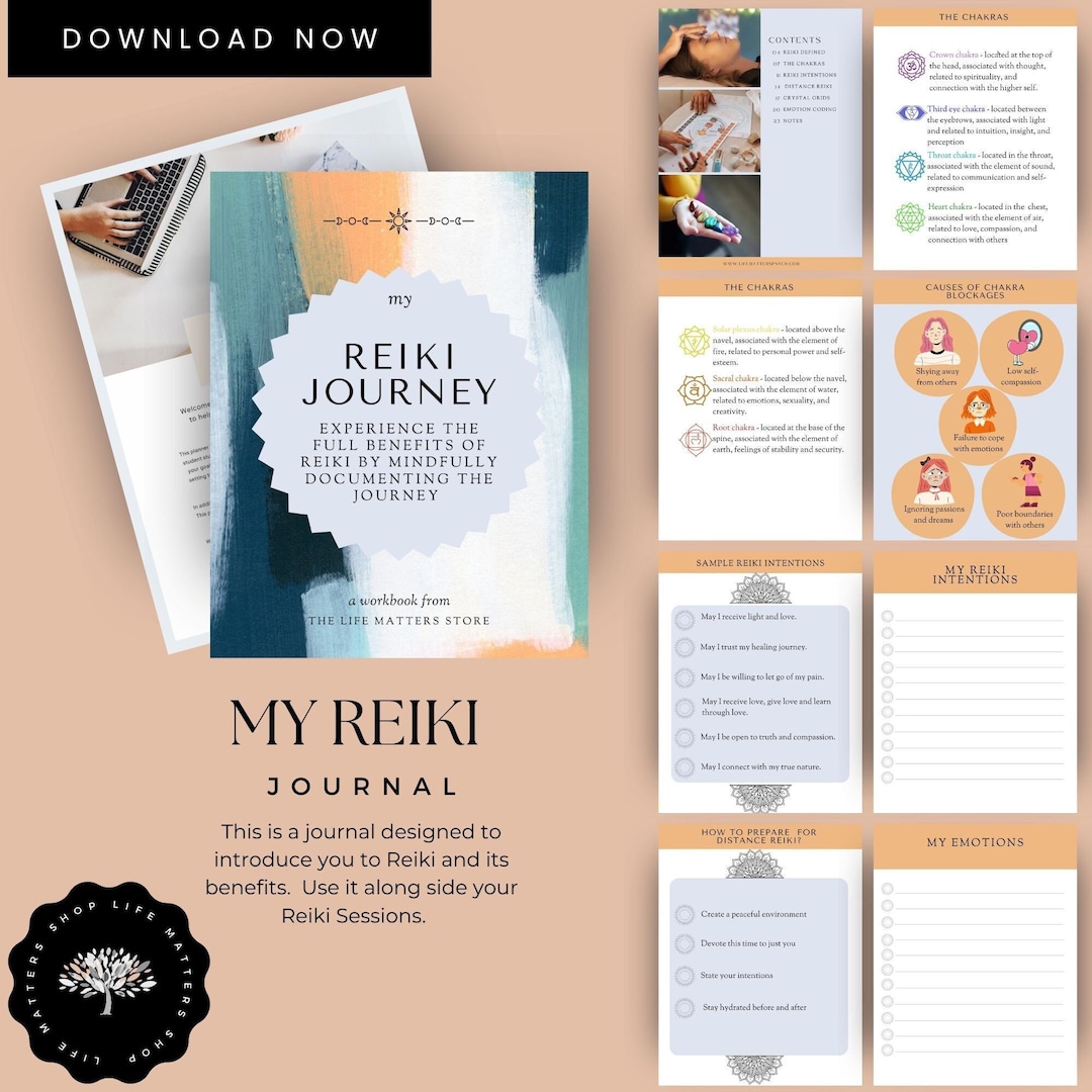 Reiki Session Journal | Distance | Crystal Grids | Chakra Guides ...