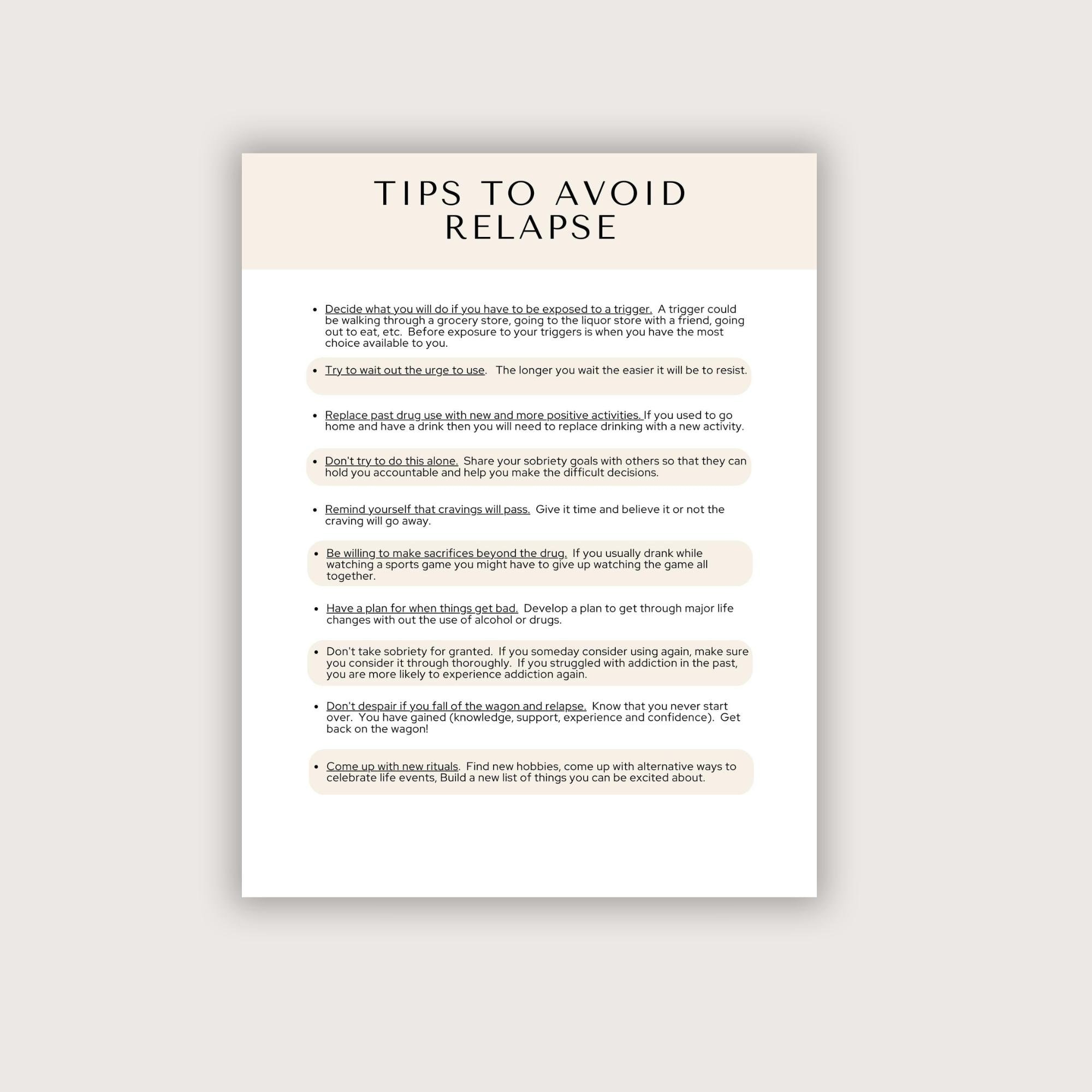 Substance Use Recovery Worksheets Coping Skills Drug Abuse Addiction ...