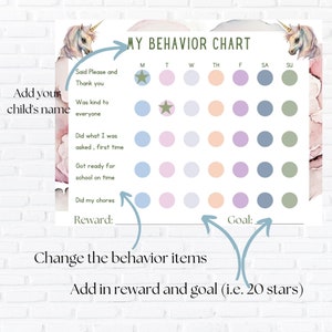Colorful Behavior Chart for Preschool Printable Kids - Etsy