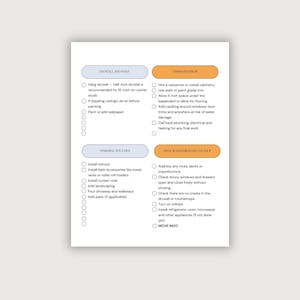 Printable New Home Construction Checklist, Home Construction Planner ...