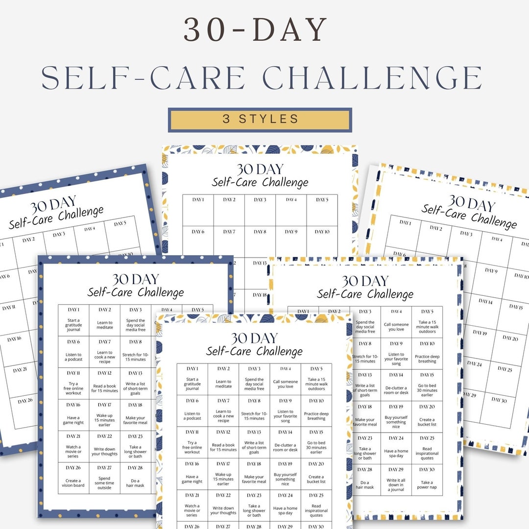 Self-care Printable I 30 Day Challenge Tracker I Self-development I ...