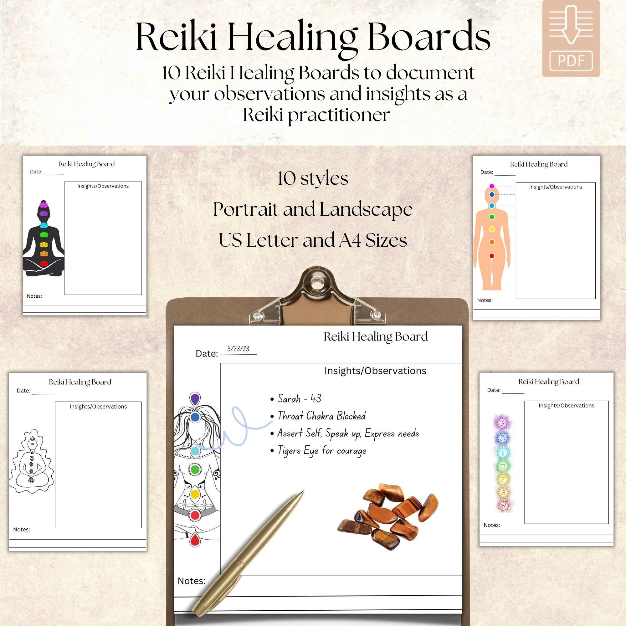 10 Reiki Healing Boards, Reiki Practice Documentation, Reiki ...