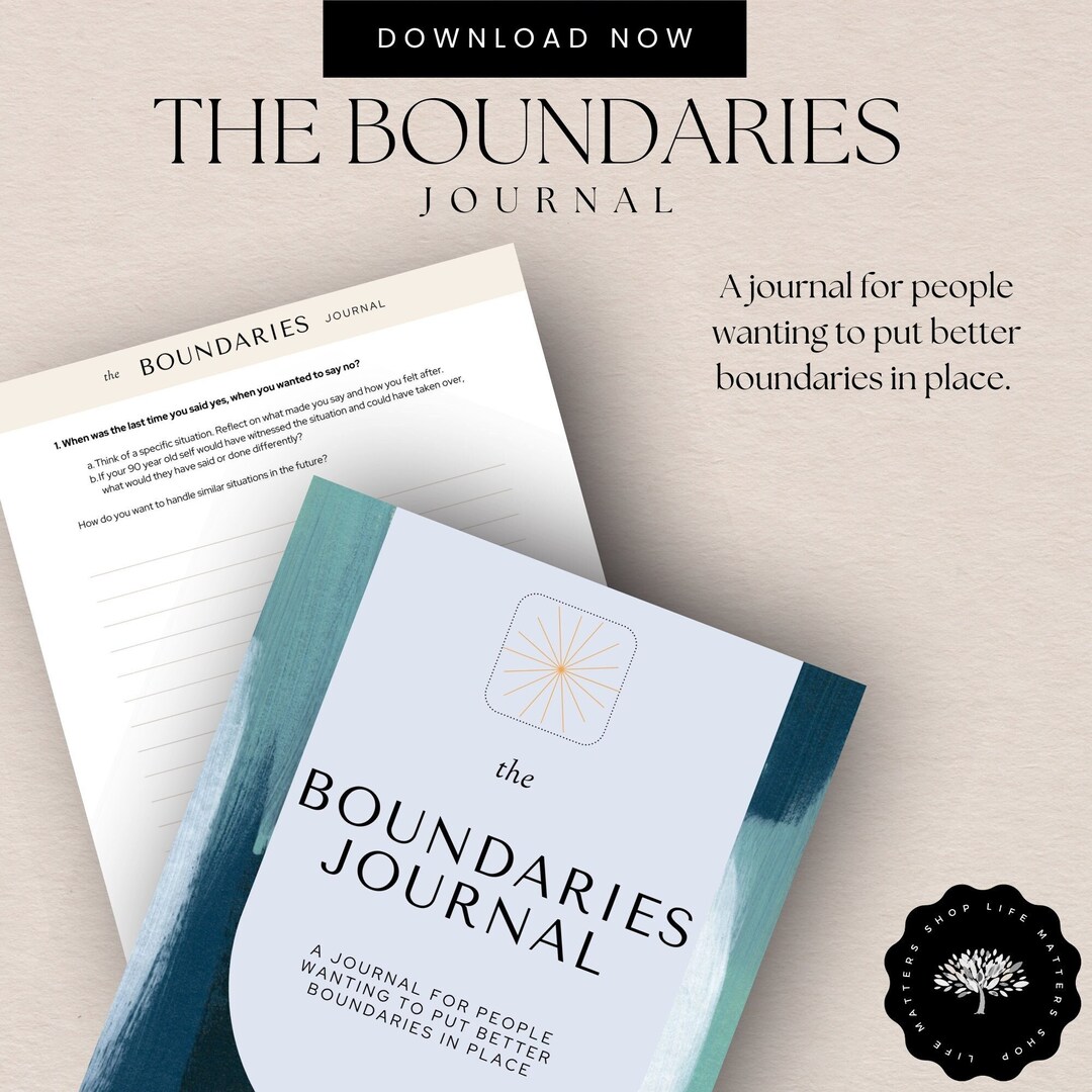 Boundaries Journal – Prompts & Reflections, Editable Canva Template ...