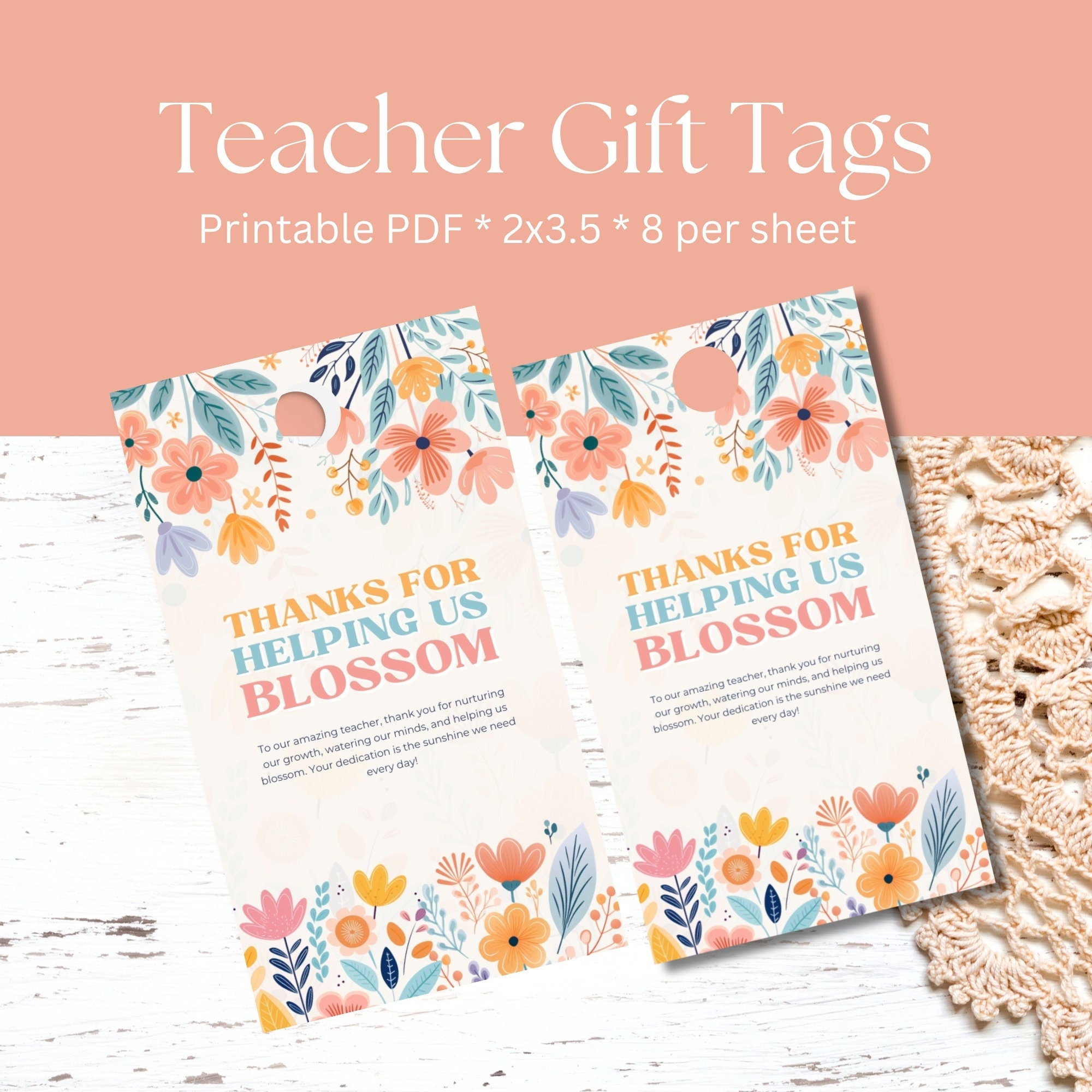 Teacher Appreciation | Instant Download | Plant Gift Tag | Sunflower ...