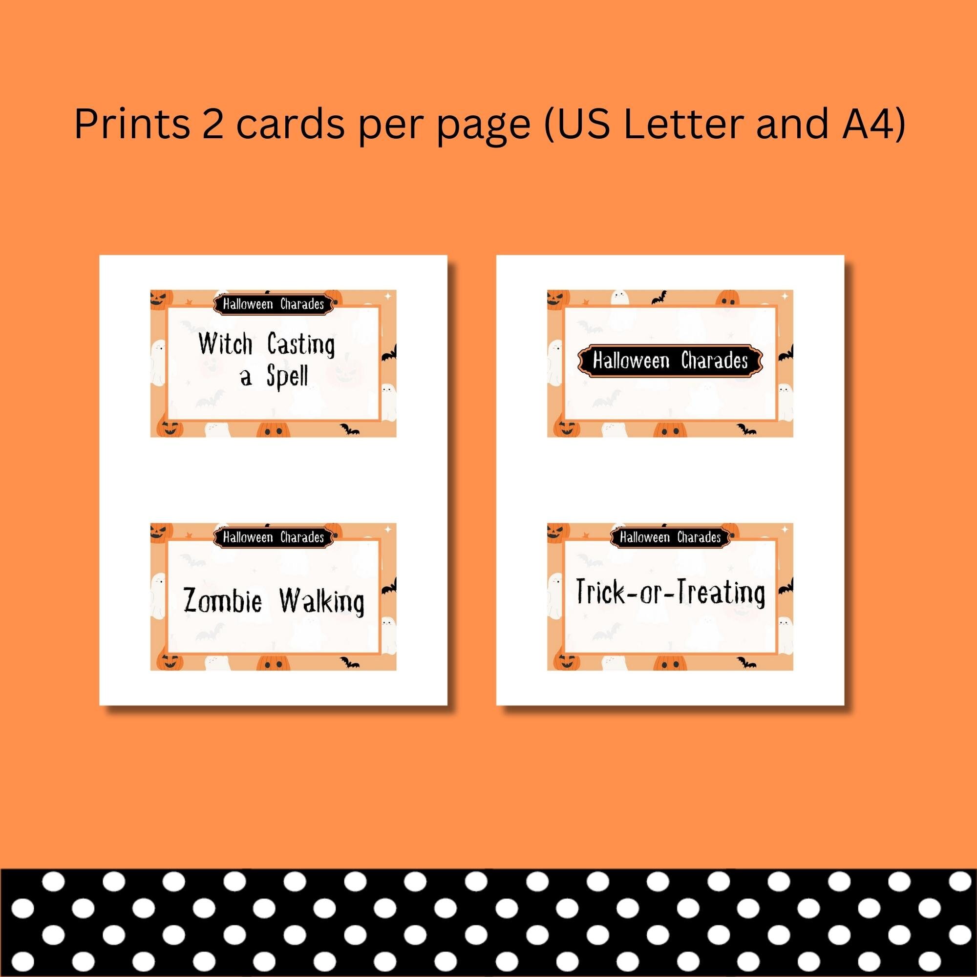 Halloween Charades, Games for Kids and Adults, Halloween Classroom ...