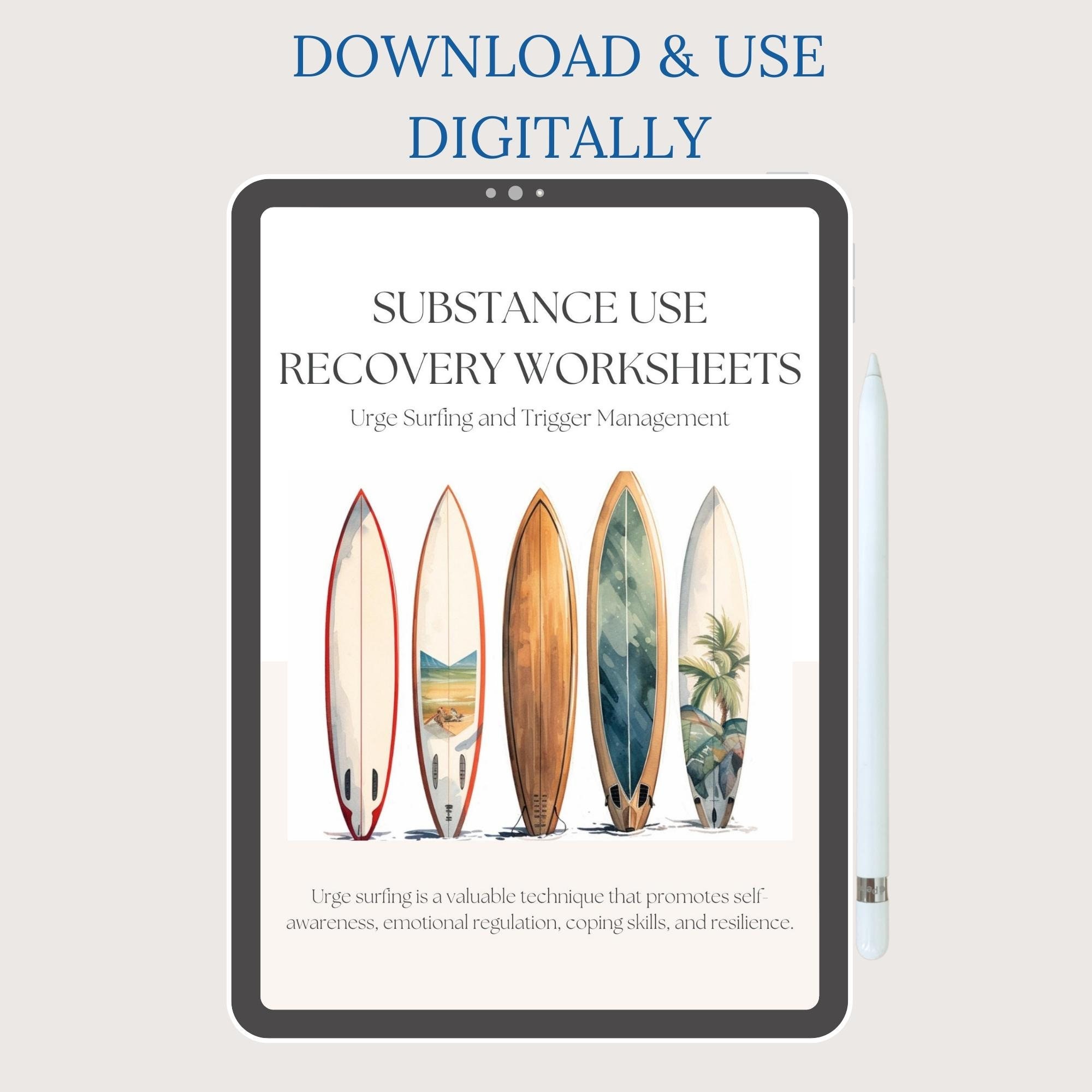 Substance Use Recovery Worksheets | Urge Surfing, Distress Tolerance ...