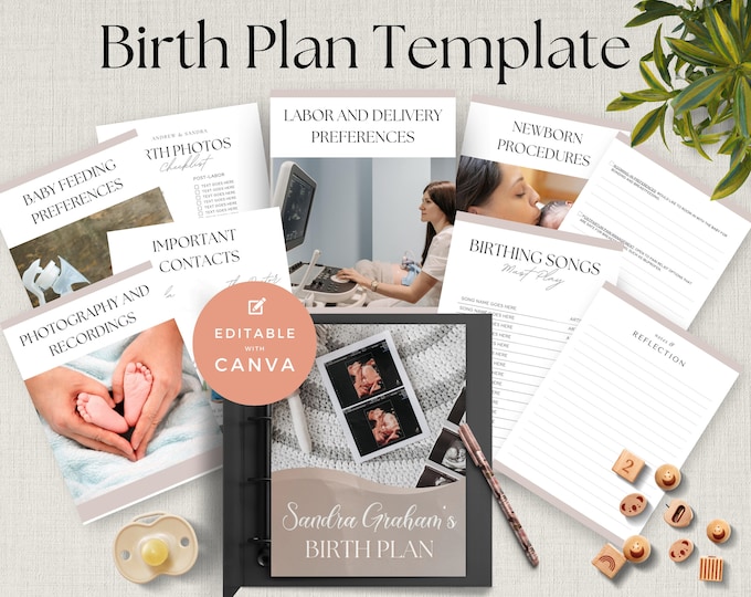 Editable Birth Plan Template | Printable Birthing Plan | Labour and ...