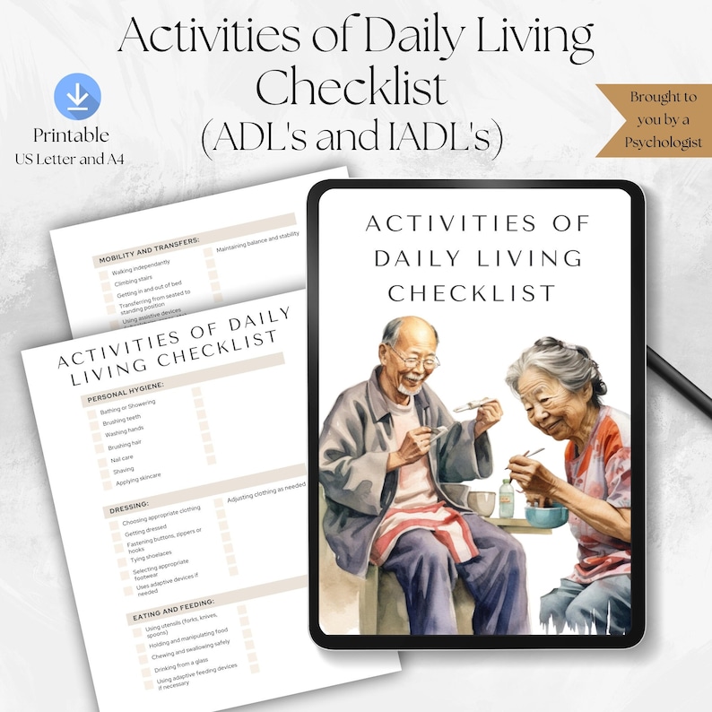 Senior Home Health, Activities of Daily Living Checklist, Independent ...