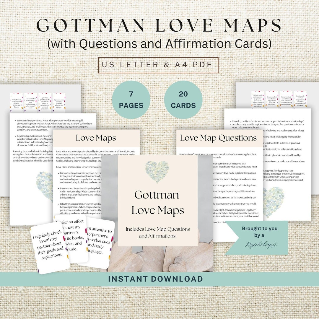 Relationships, Love & Affirmations Bundle | Love Maps, Relationship Worksheet, Relationship ...