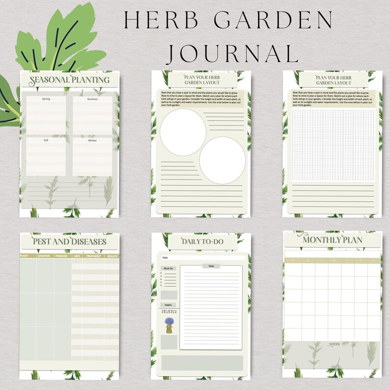 Gardening Planner Printable, Herb Garden Planner, Garden Journal ...