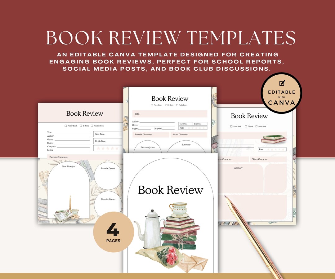 Book Review Template | Book Marketing | Book Blogger Website Theme ...