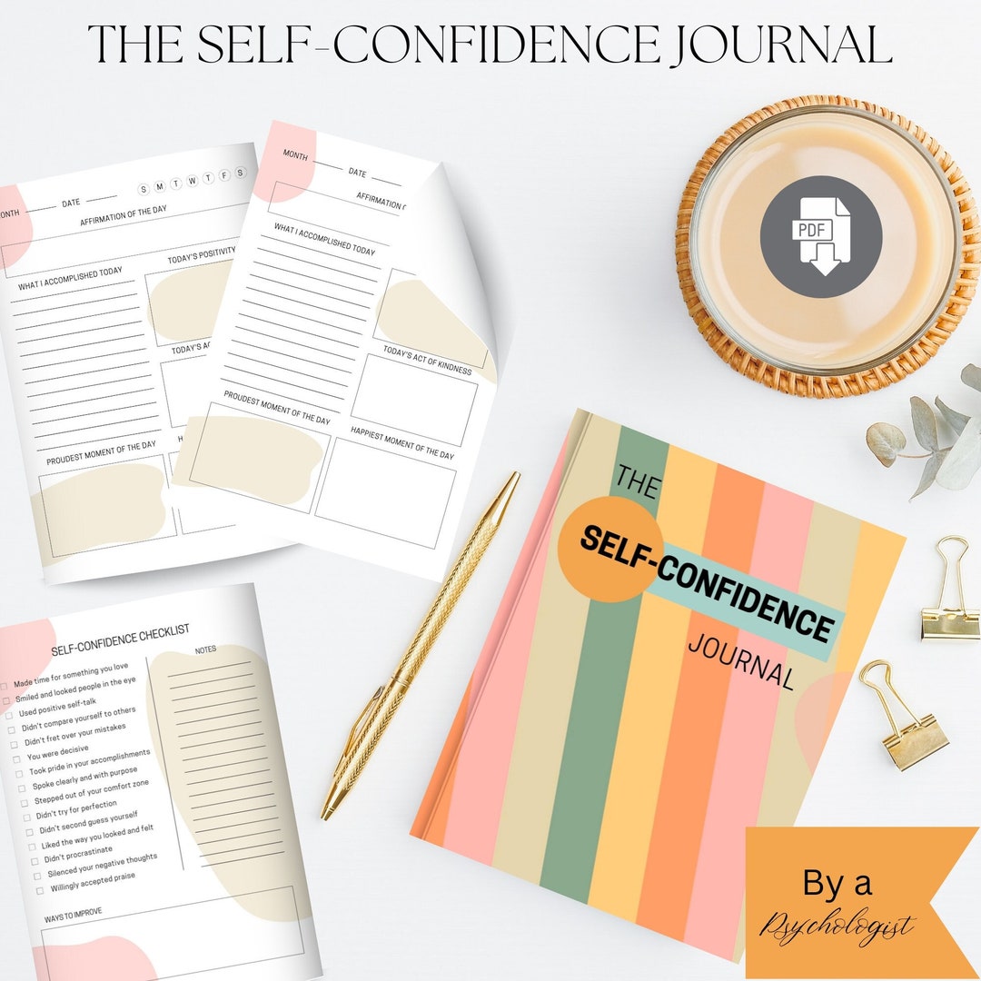 Self-confidence Therapy Journal, Self-esteem Booster, Personal ...