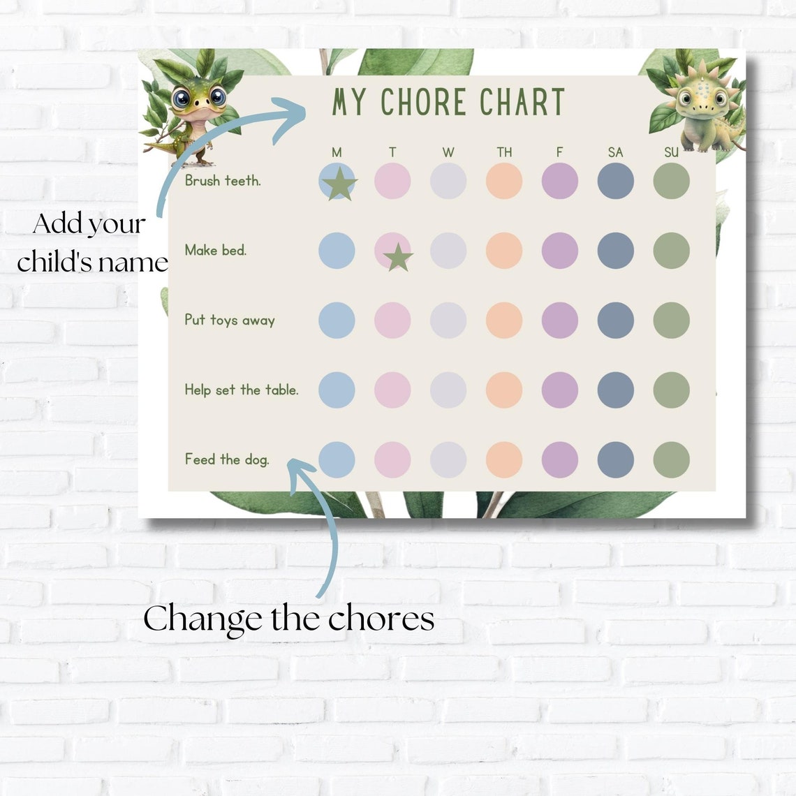 Dinosaur Behavior Chart for Preschool, Printable, Kids Behavior Chart ...