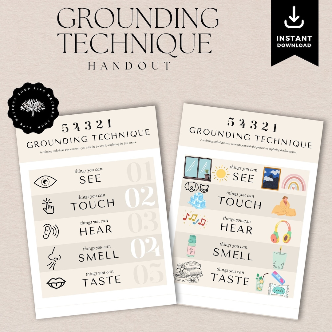 Life Coach Grounding Techniques Cheat Sheet, Coping Strategies, Anxiety ...