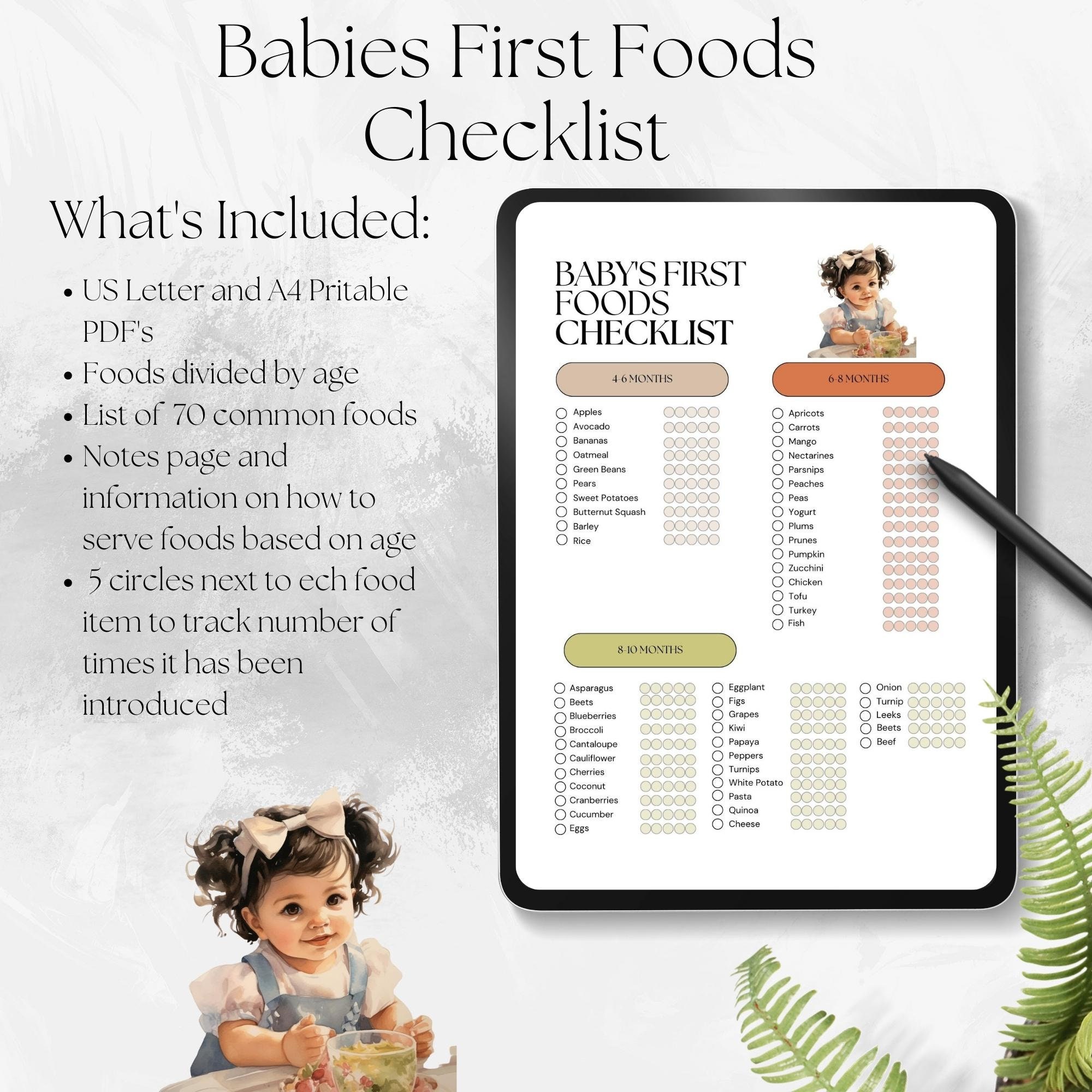 Baby's First Solid Food Checklist Printable | Common Allergies, Baby ...