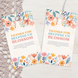 Teacher Appreciation | Instant Download | Plant Gift Tag | Sunflower ...