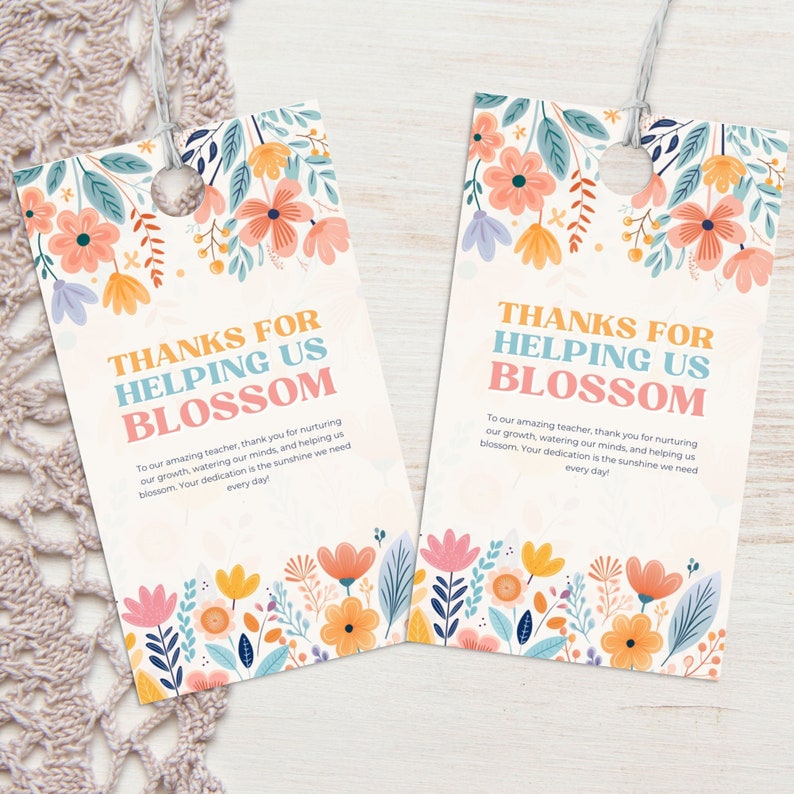 Teacher Appreciation | Instant Download | Plant Gift Tag | Sunflower ...