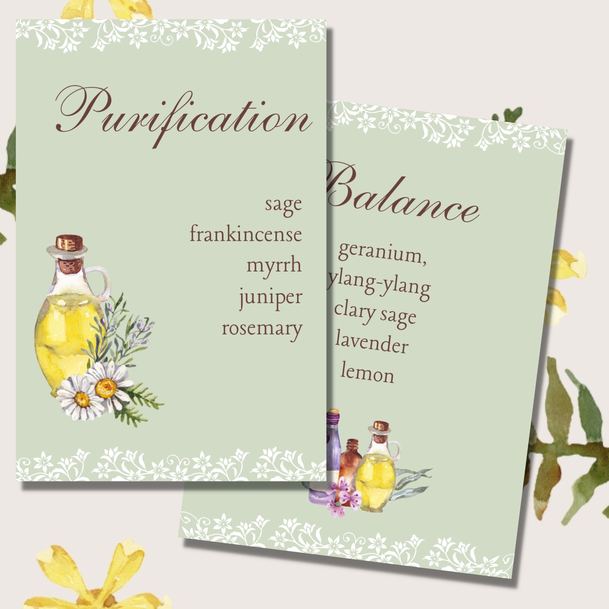 Printable Intention Card Deck, Affirmation Cards, Healing Herbs, Herbal ...