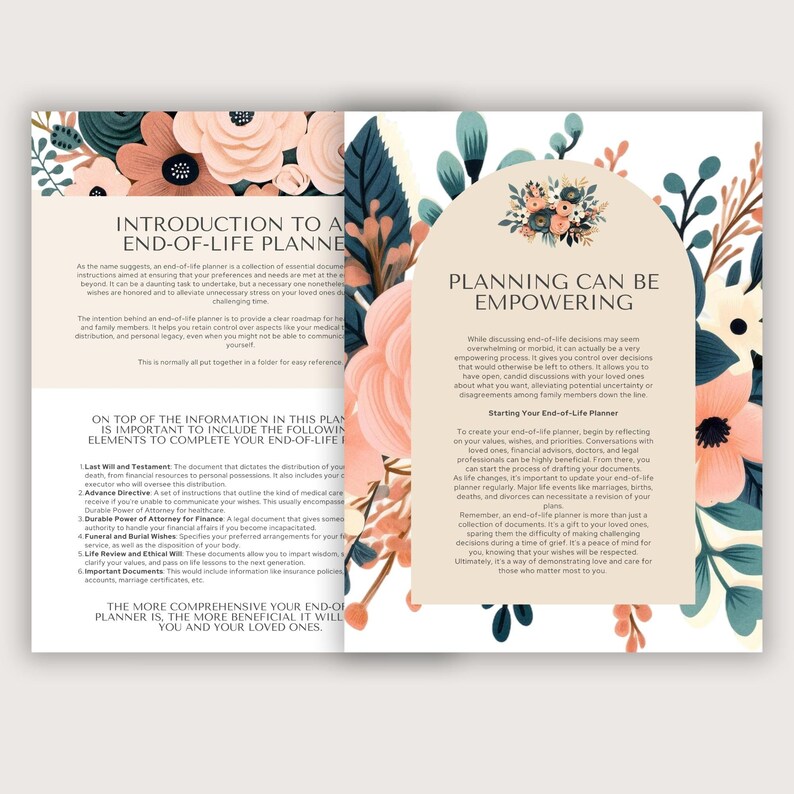 End of Life Planner Printable, Family Planning, Estate Organization ...