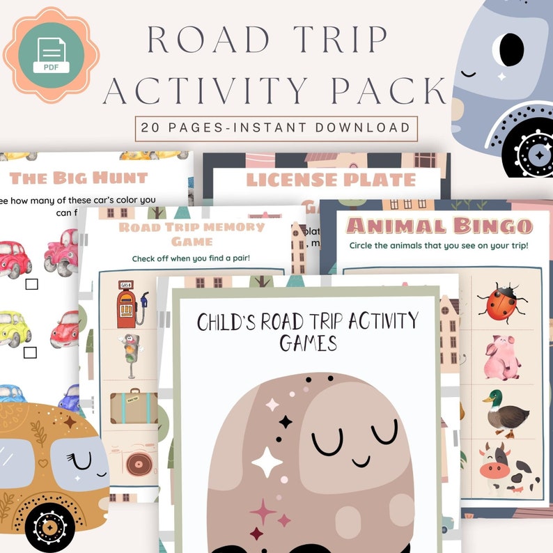 Kids Road Trip Games Printable, Family Road Trip Planner, Family Vacat ...