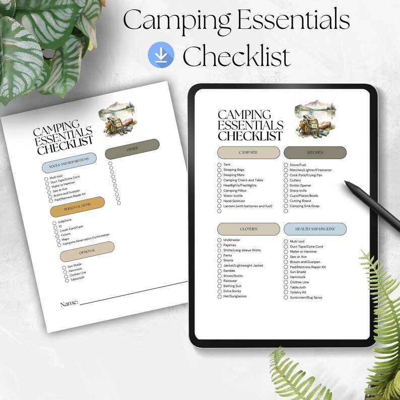 Camping Checklist Printable I Camping Essentials Packing List I Family ...
