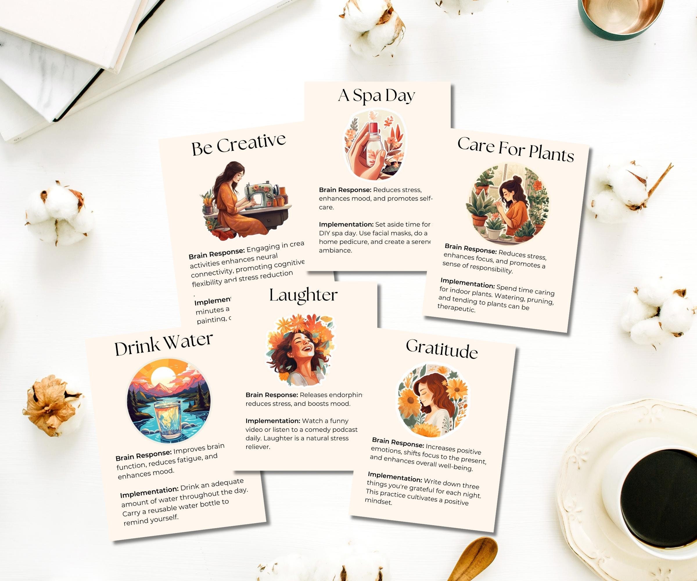 Self Care Cards, Printable, Mindfulness Activities, Anxiety Relief ...
