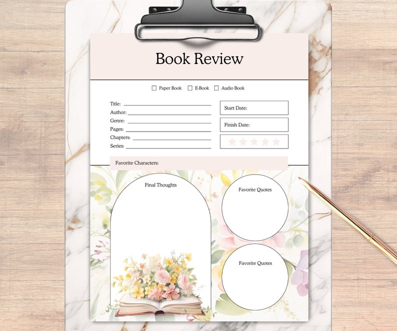 Book Review Canva Template | Book Journal | Perfect for Bookstagram and ...