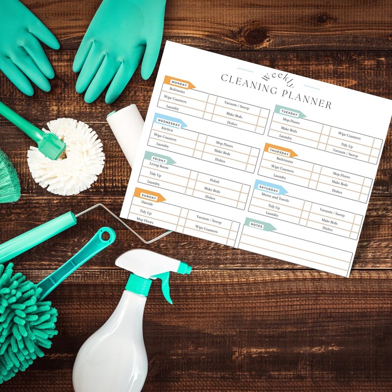 EDITABLE Weekly Cleaning Planner, Cleaning Checklist, Cleaning Schedule ...