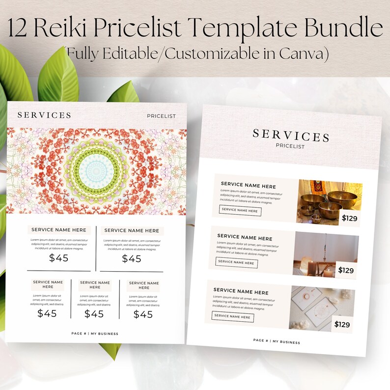 Reiki Price List Template, Business Pricing Guide (canva Template) - Etsy