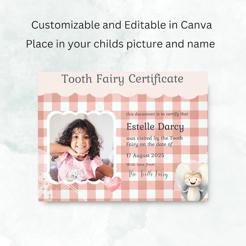 Printable Letter From Tooth Fairy Bundle, Editable Tooth Certificate ...
