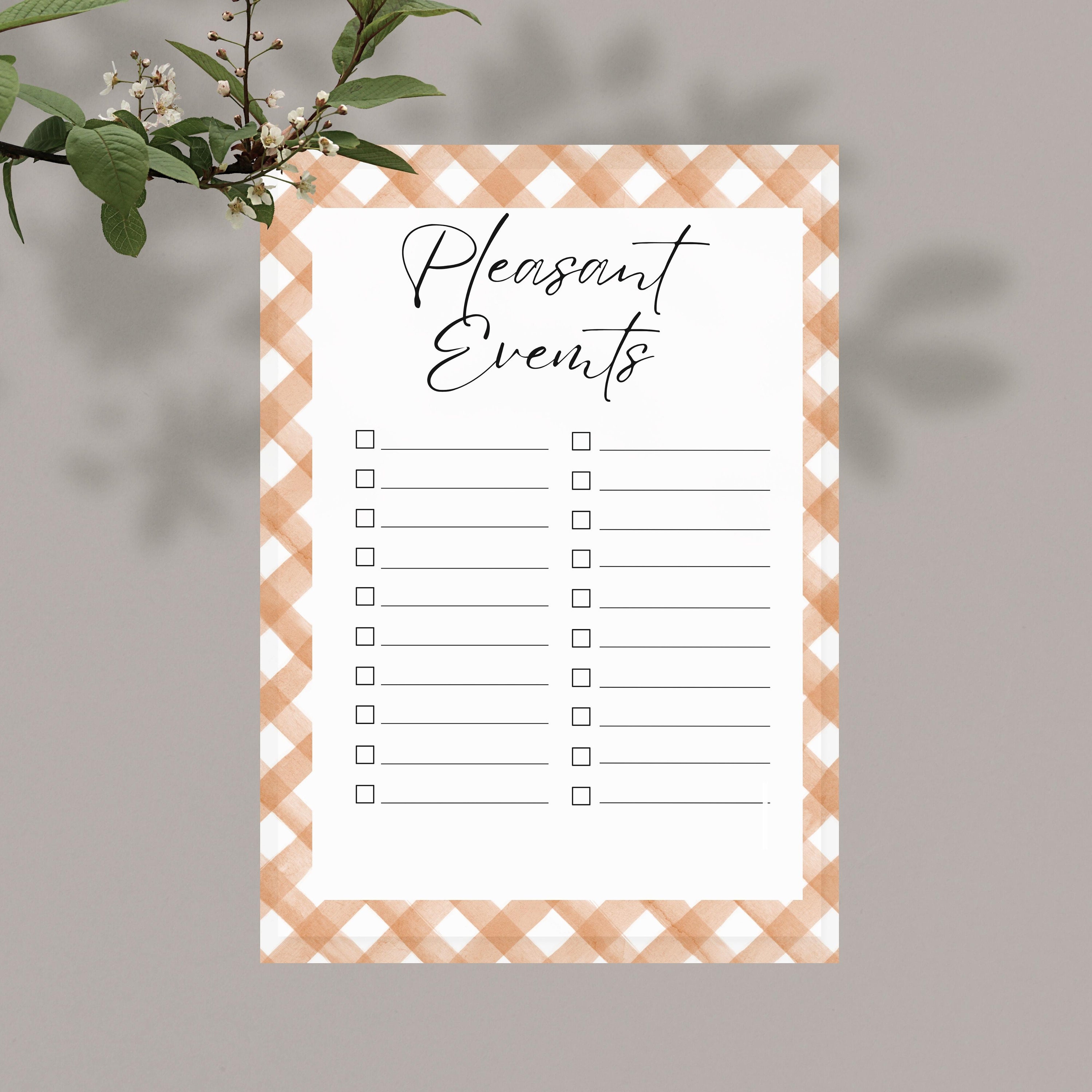 Self Care Worksheet, Pleasant Events Checklist, Positive Activity ...