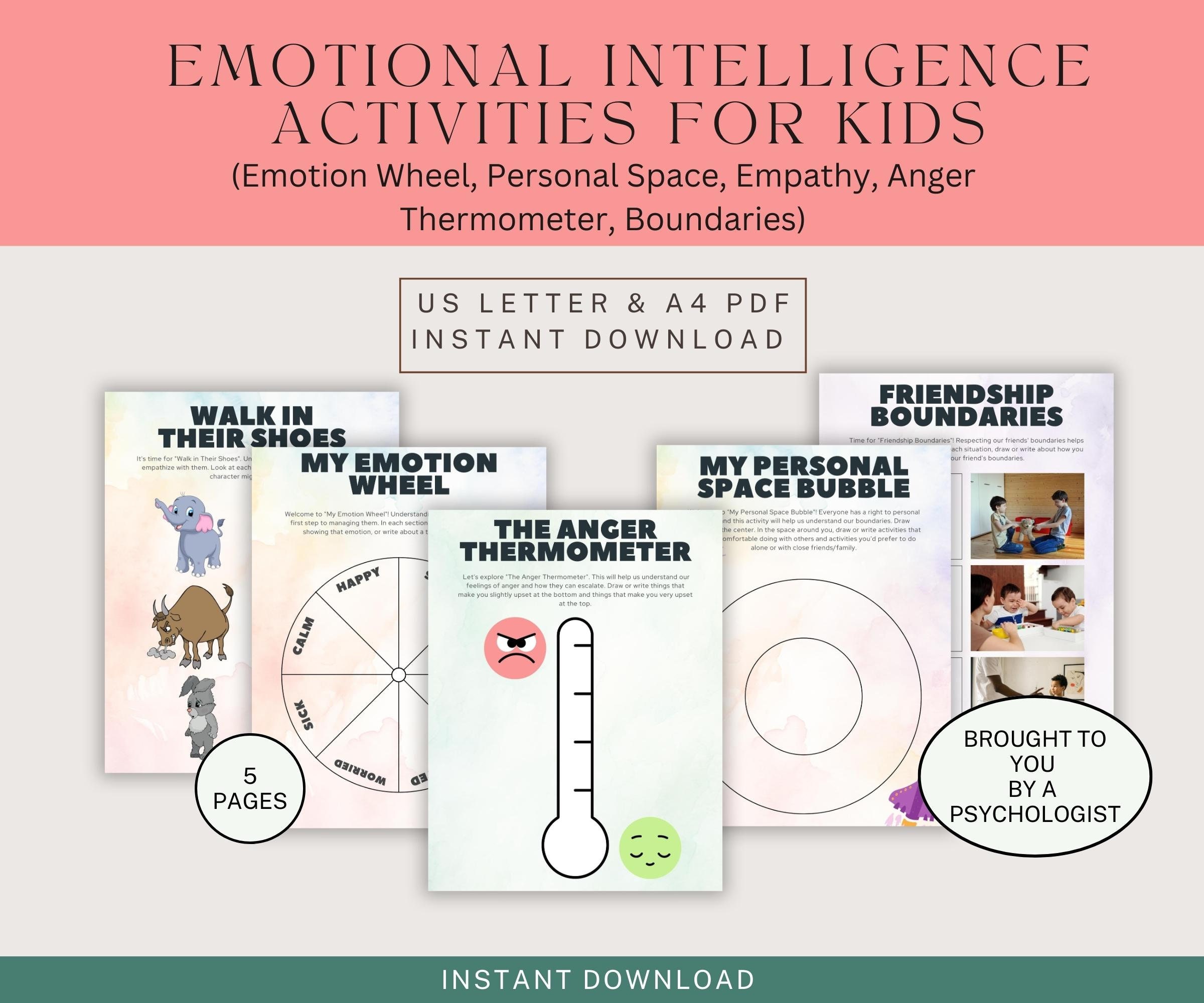 Emotional Intelligence Digital Download, for Kids, Social Emotional ...