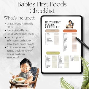 Baby's First Foods Checklist Printable | Common Allergies, Baby Boy ...