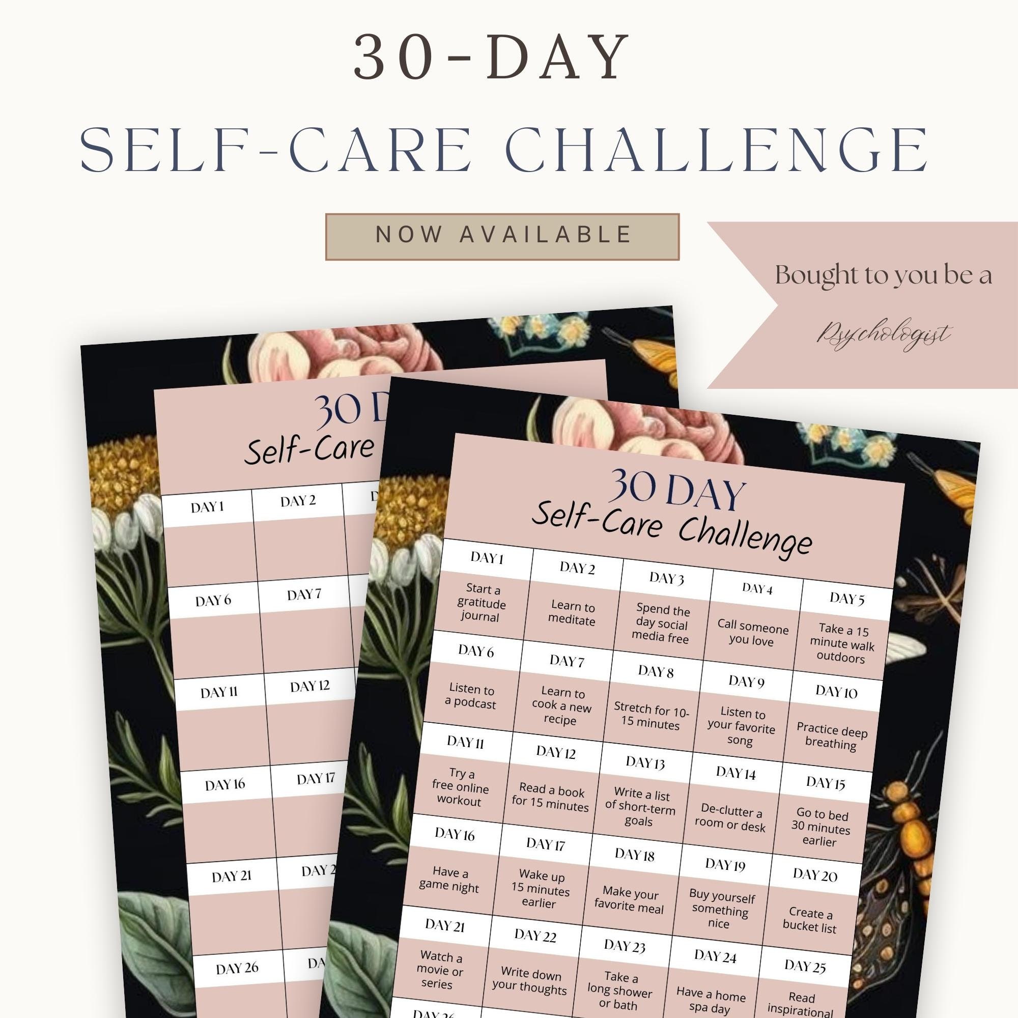 Self-care Printable I 30 Days of Self-care I Self-development I ...