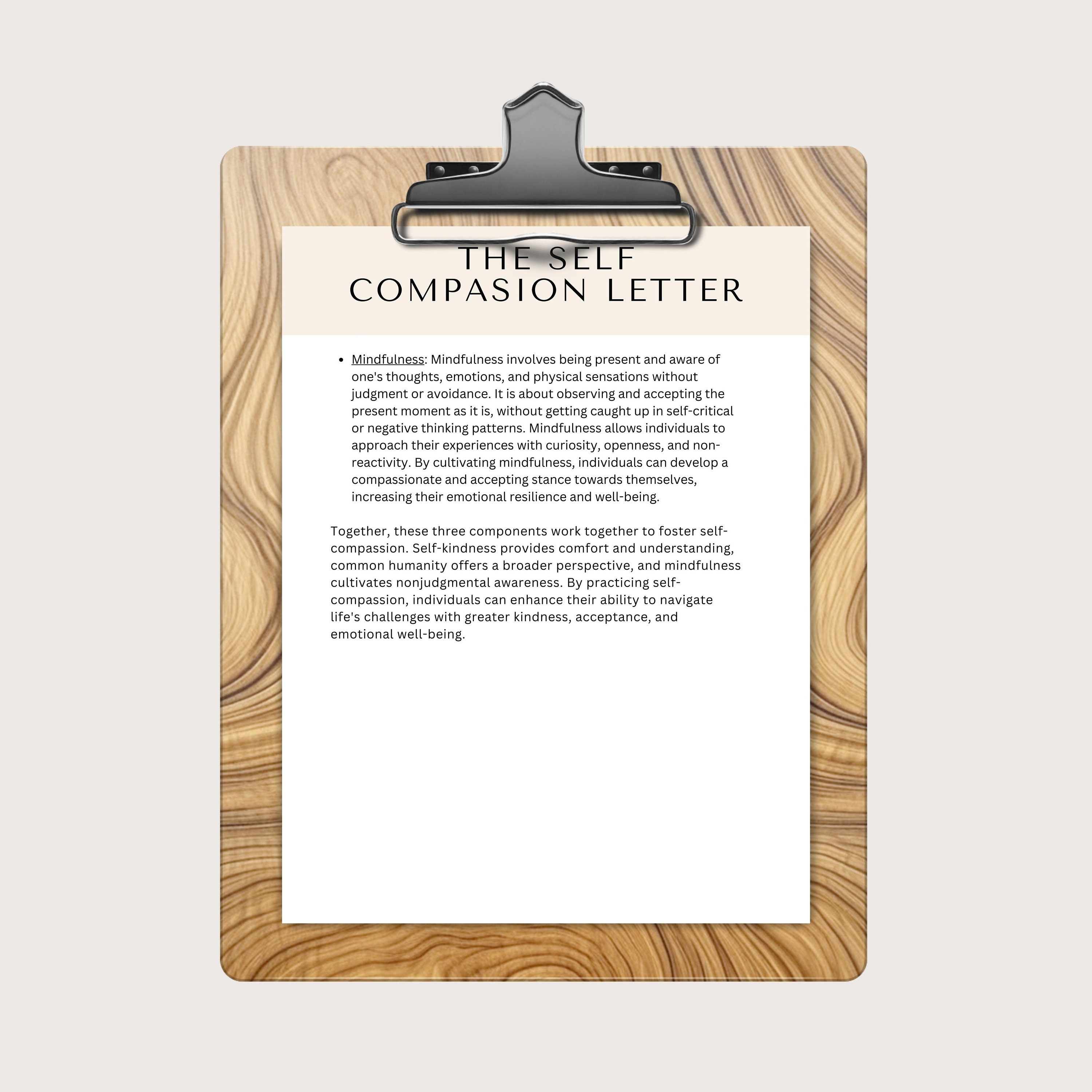 Therapy Treatment Plan, Self Compassion Script, Mindfulness, ACT ...