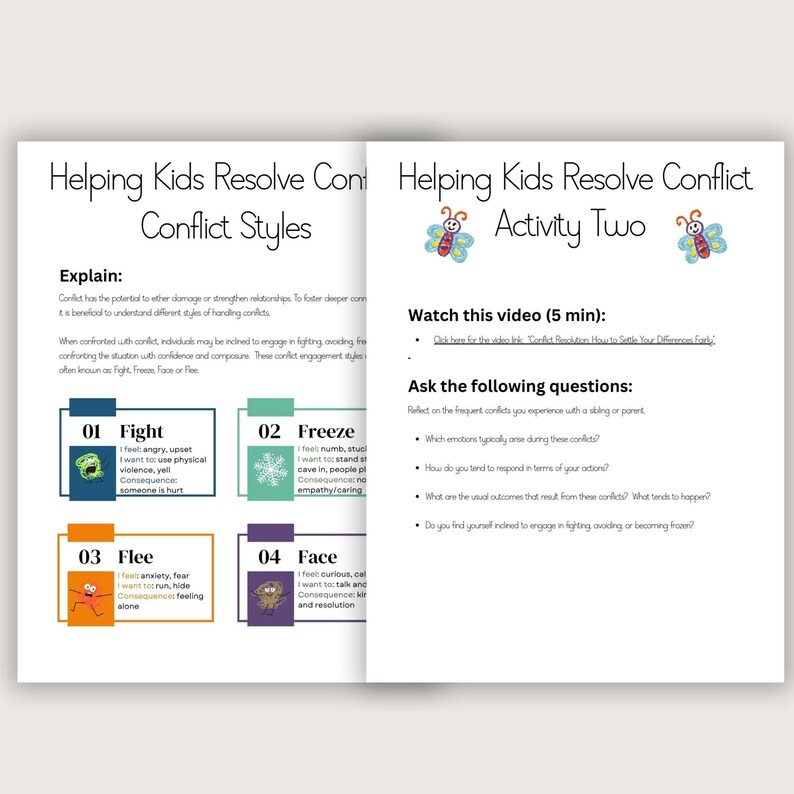 Conflict Resolution Worksheets for Kids, Relationship Worksheets ...