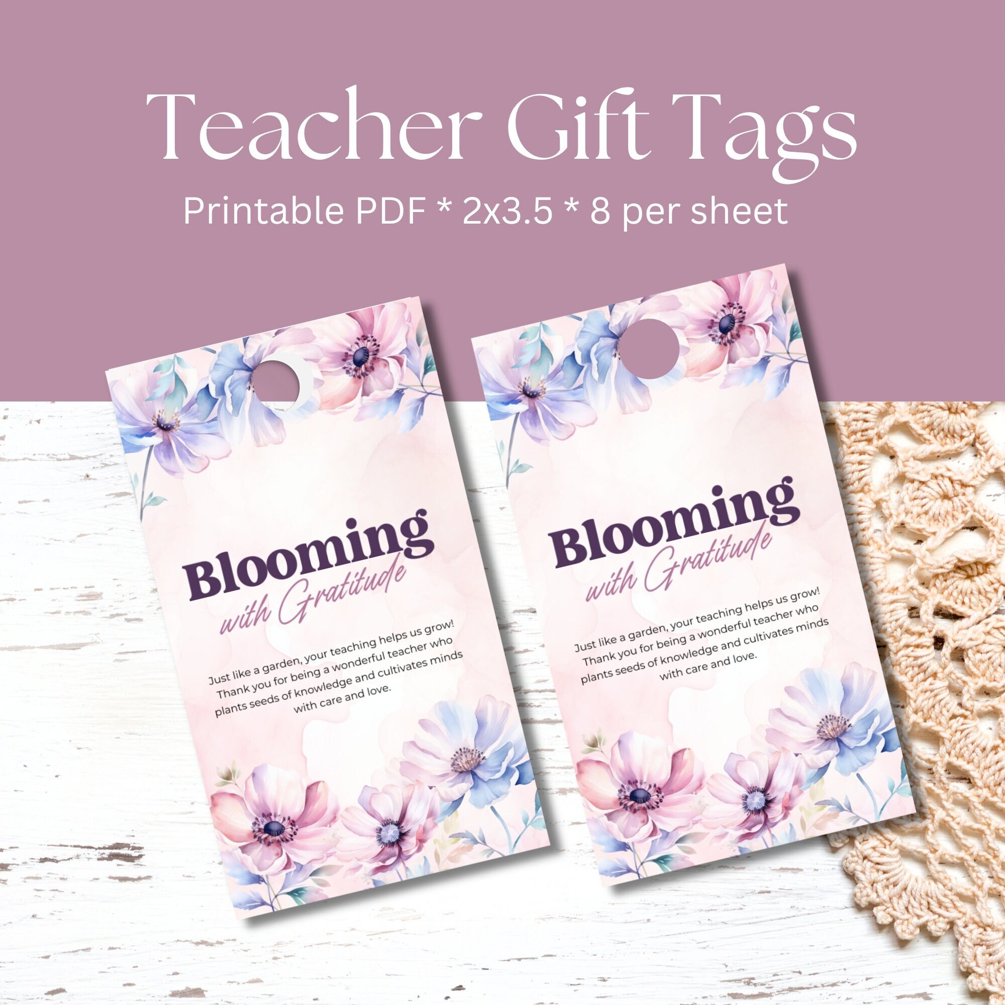 Teacher Appreciation | Instant Download | Plant Gift Tag | Sunflower ...