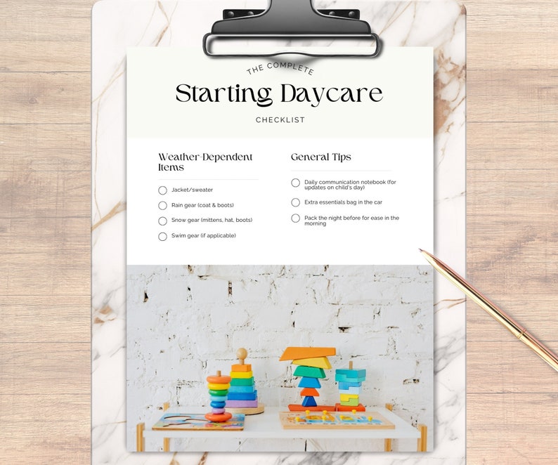 Daycare Supply Checklist Template, Customizable in Canva (US Letter/a4 ...