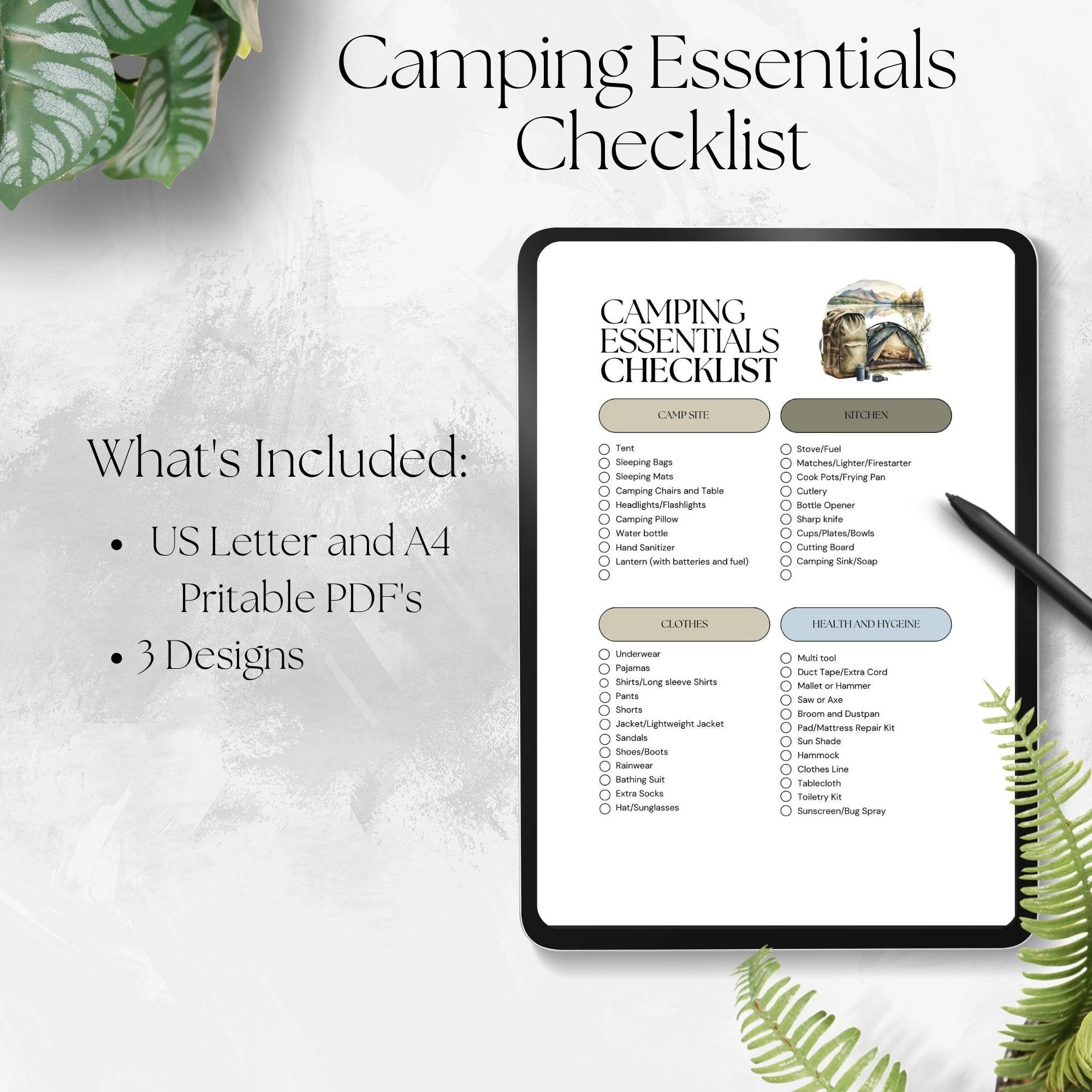 Camping Checklist Printable I Camping Essentials Packing List I Family ...