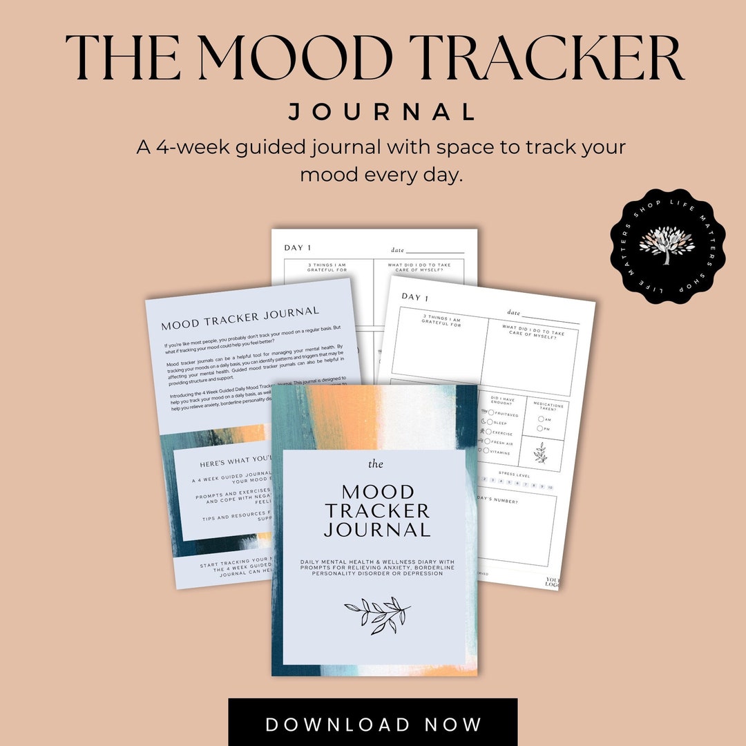 Mood Tracker | Coaching Mental Health Journal | Mood Chart | Daily Mood ...
