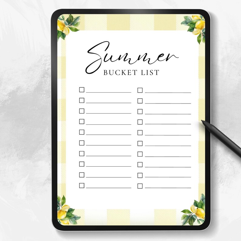 Summer Bucket List Printable, Summer Break Bucket List Template, Summer ...