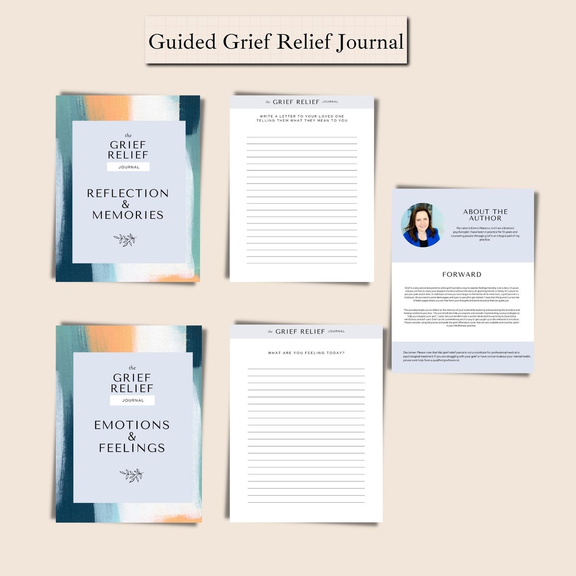 Editable Modern Funeral Bundle and Grief Relief Journal, Funeral ...
